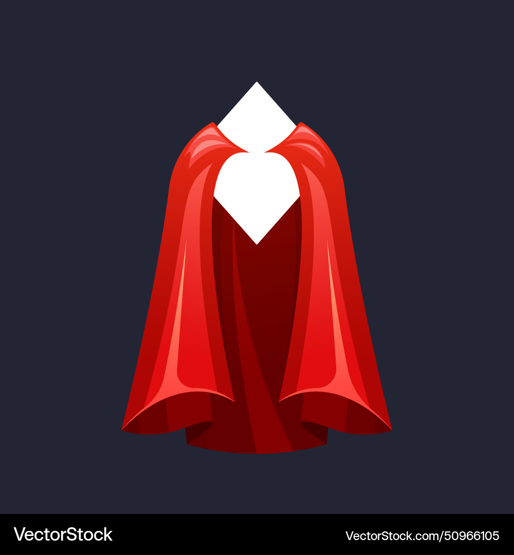 Red cape with frame crimson superhero cloak Vector Image