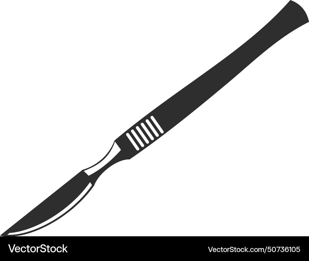 Scalpel black icon surgical blade tool symbol Vector Image