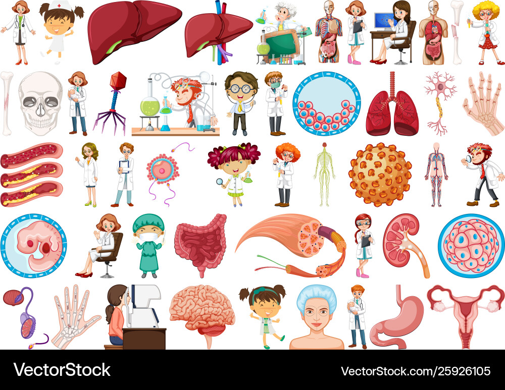 Set biology laboratory Royalty Free Vector Image