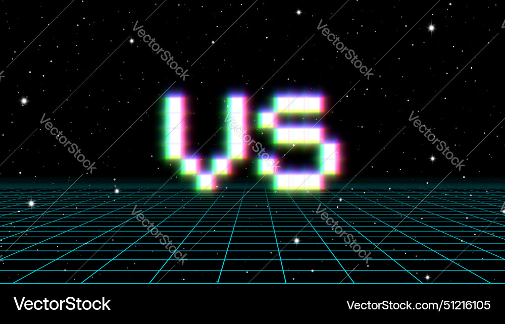 Versus sign with arcade game style pixel Vector Image