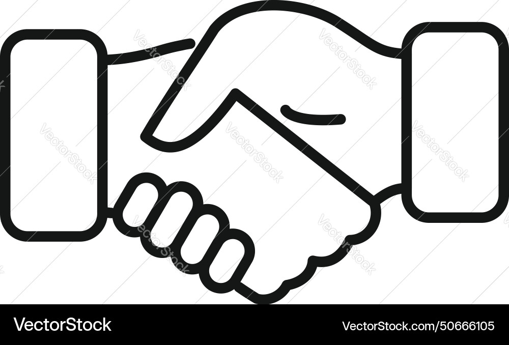 Worker handshake icon outline business Royalty Free Vector