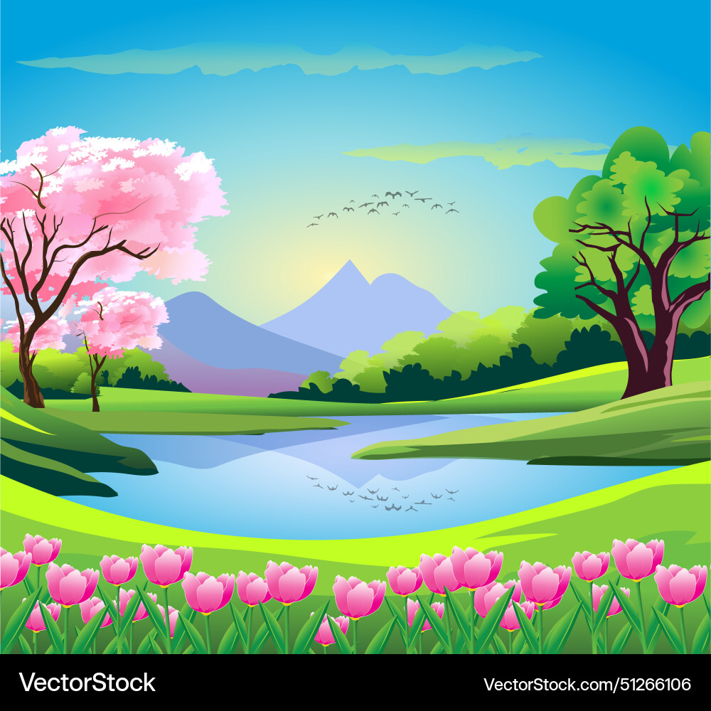 Beautiful view Royalty Free Vector Image - VectorStock