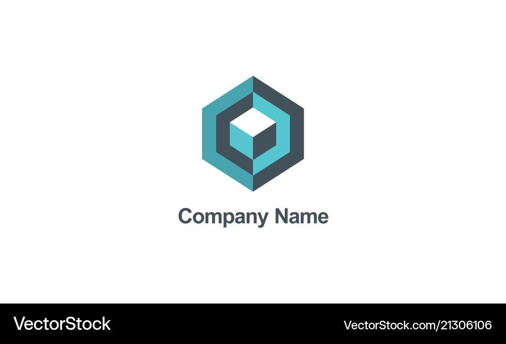 Cube 3d geometry construction company logo Vector Image