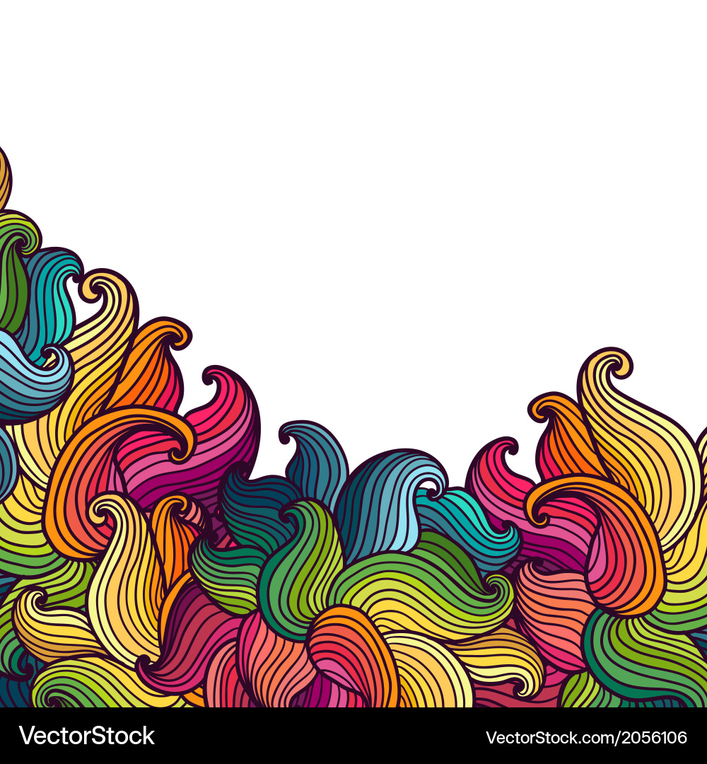 Hand drawn wavy background Royalty Free Vector Image