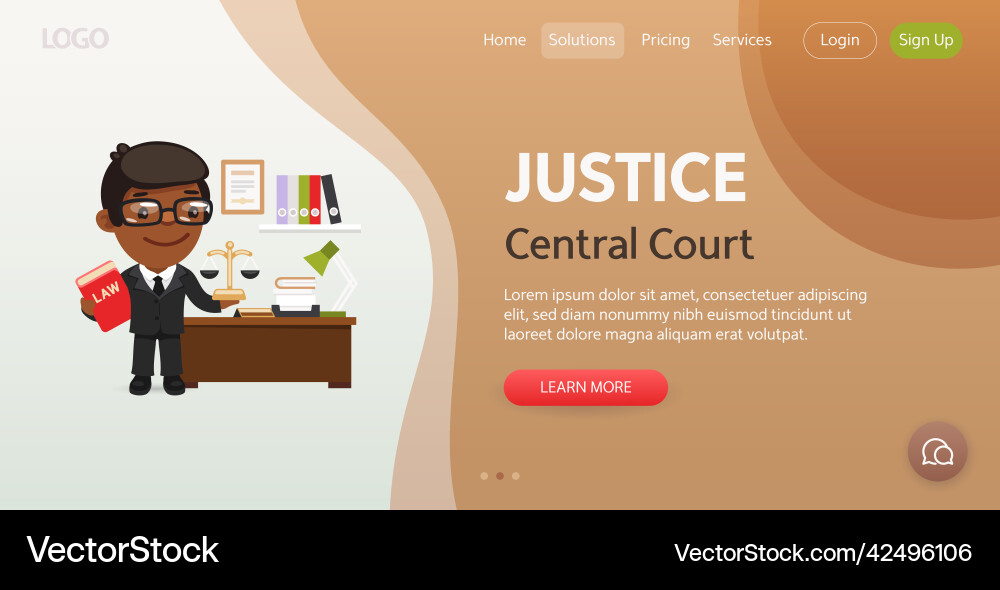 Justice website template Royalty Free Vector Image