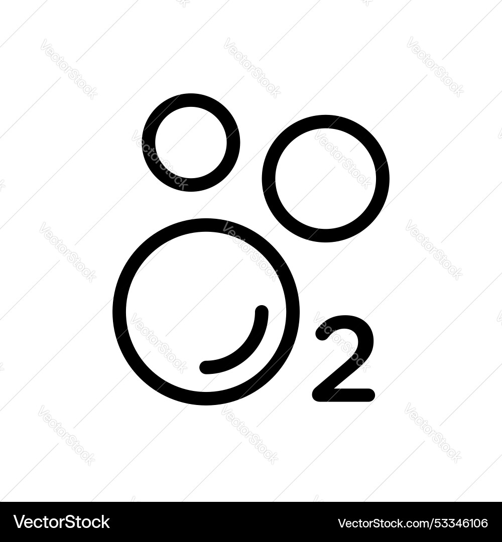 Oxygen o2 line icon isolated on white background Vector Image