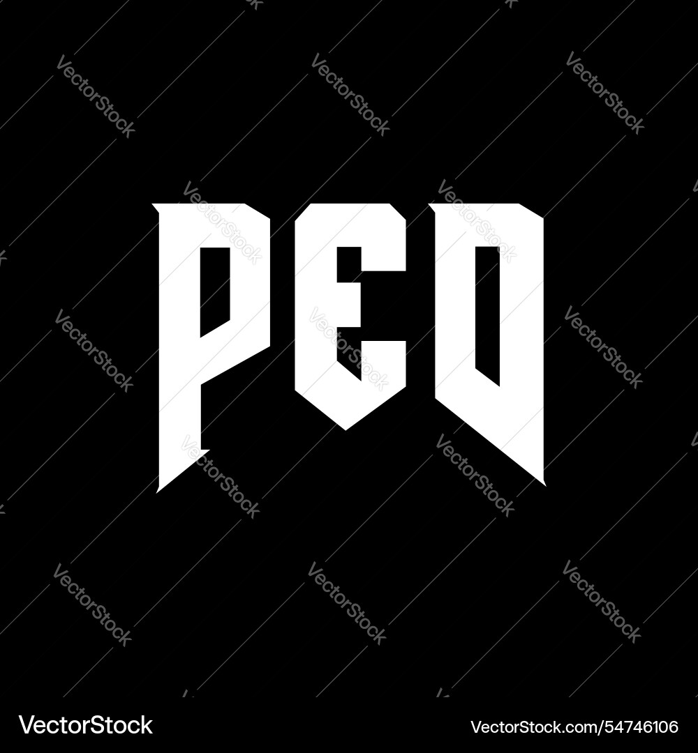 Ped letter logo design for technology company Vector Image