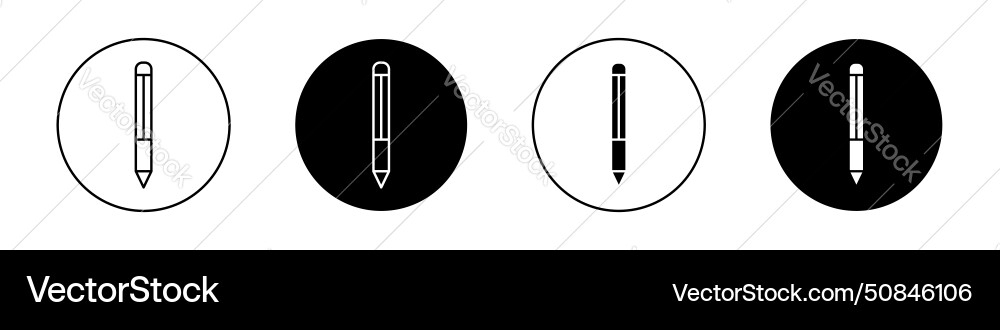 Pencil icon set creative crayons symbol writer Vector Image