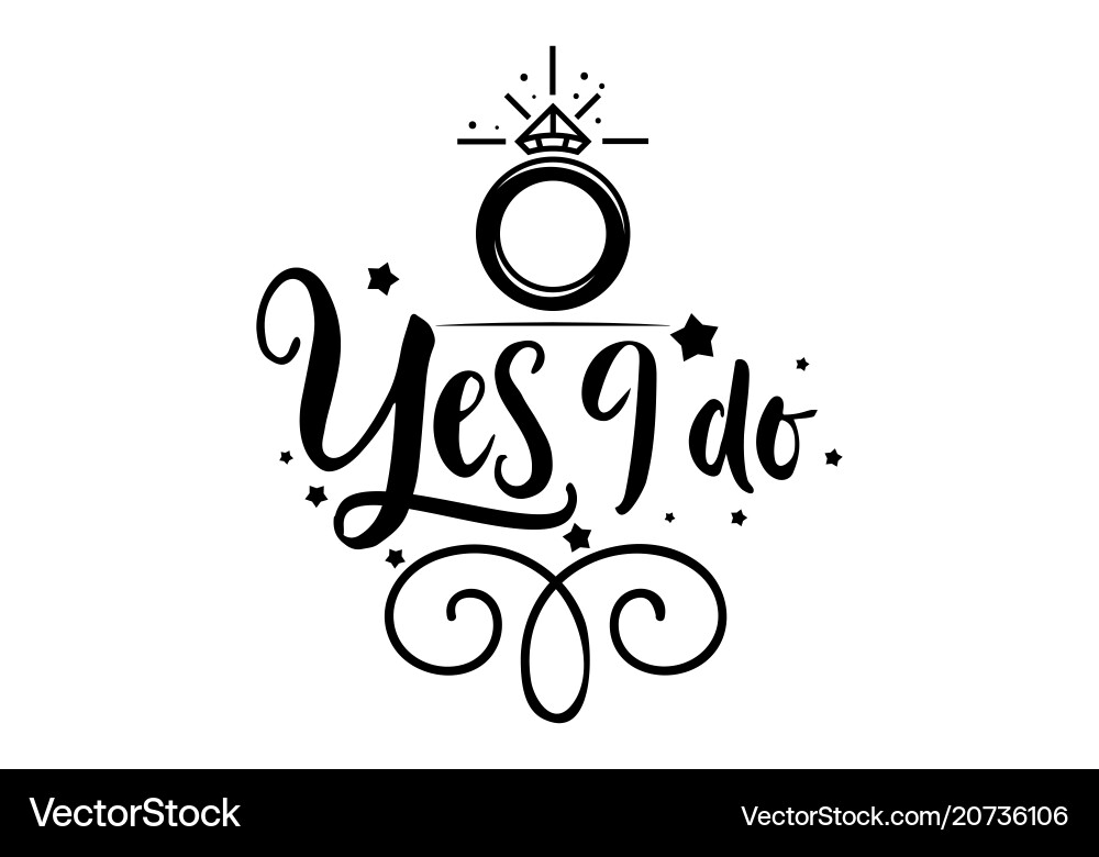 Wedding lettering - yes i do for organizing Vector Image