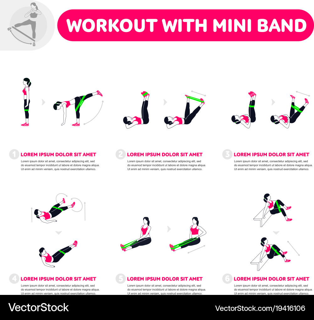 Workout with mini band Royalty Free Vector Image