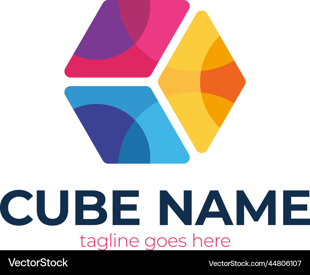 Abstract cube logo colorful design Royalty Free Vector Image