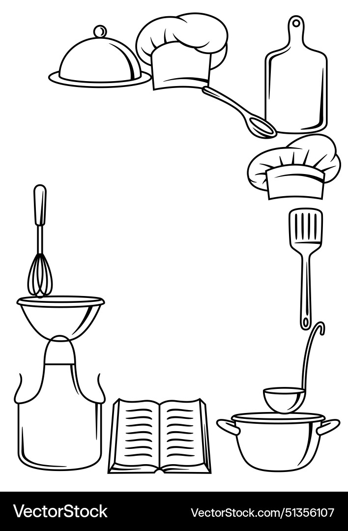 Background with kitchen utensils cooking tools Vector Image