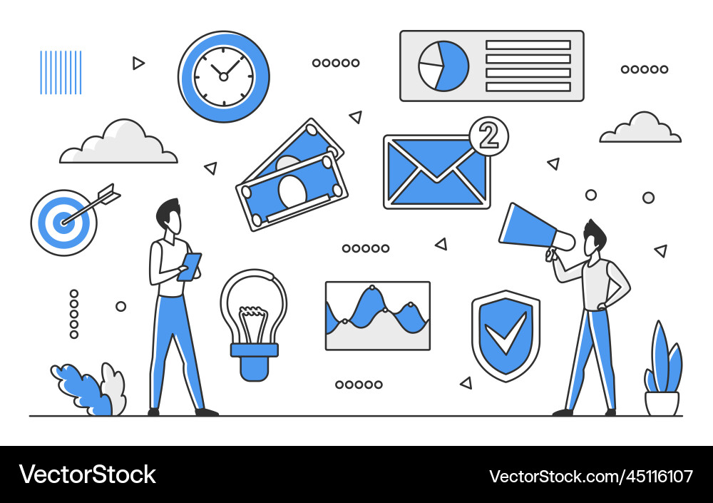 Business communication strategy Royalty Free Vector Image