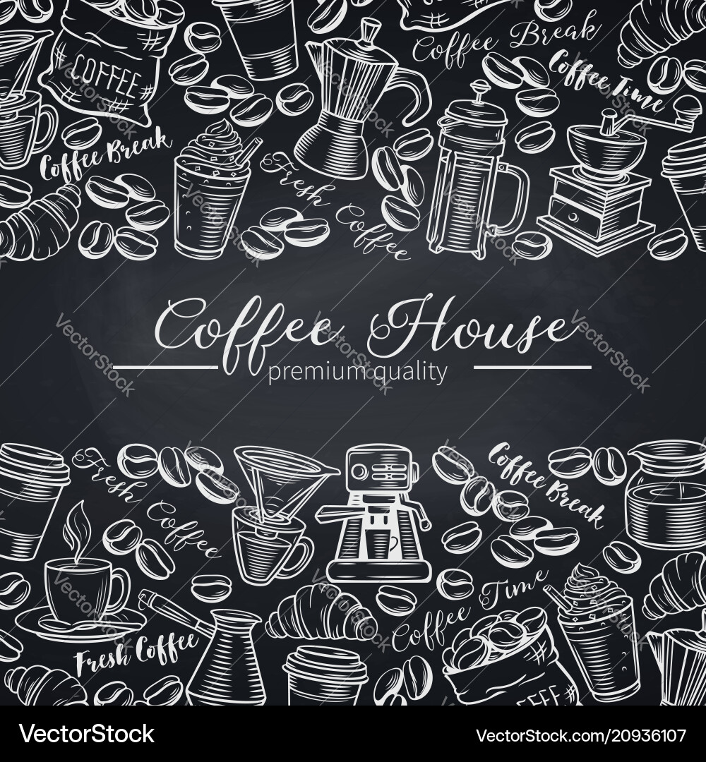 Coffee Shop Chalkboard Art Royalty Free Vector Image