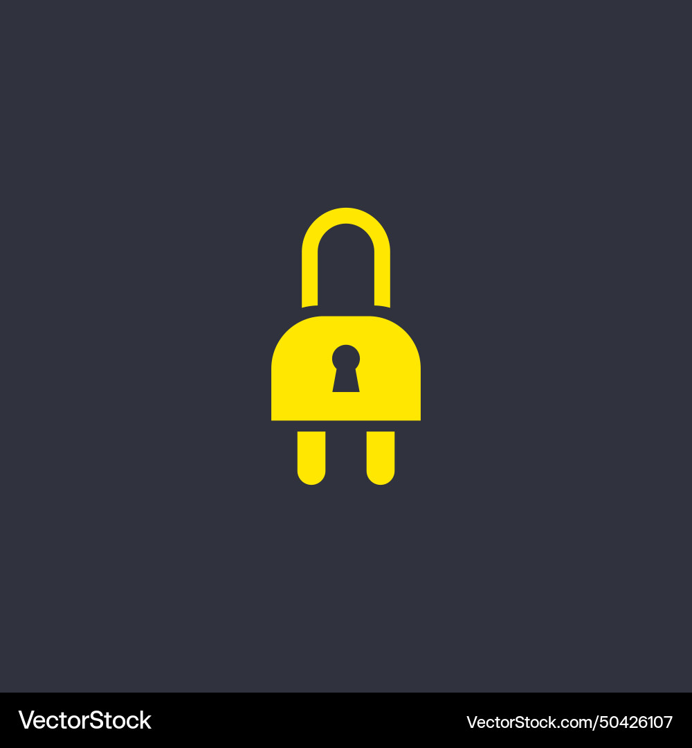 Electric secure logo safety socket Royalty Free Vector Image