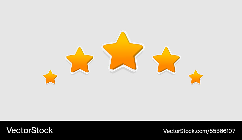 Five star product quality rating with reflection Vector Image