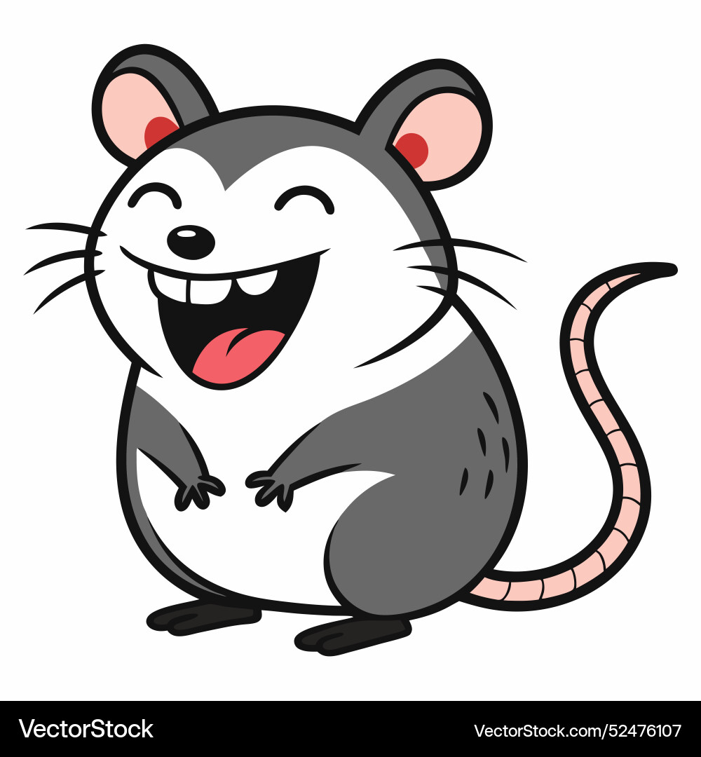 Galapagos rice rat mouse laughs kawaii Royalty Free Vector