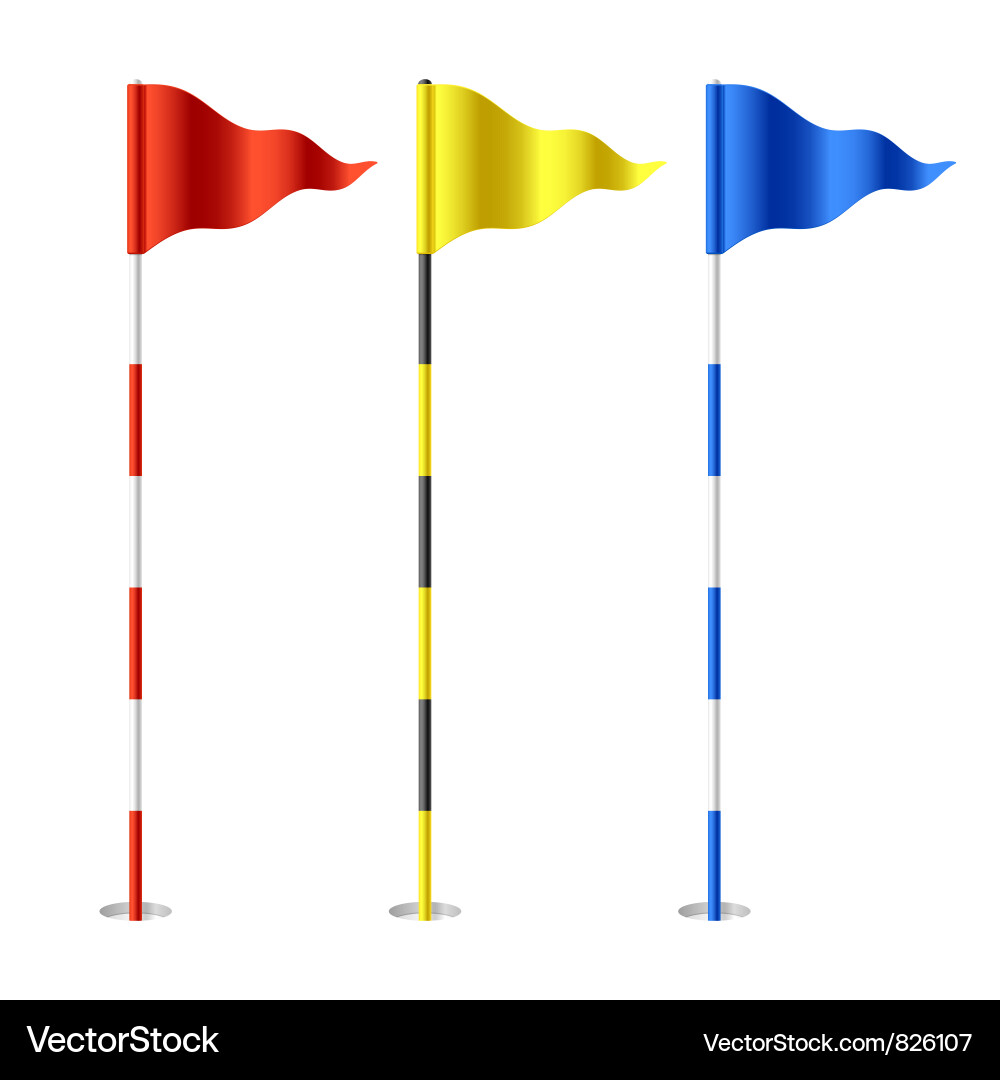 Golf flags Royalty Free Vector Image - VectorStock