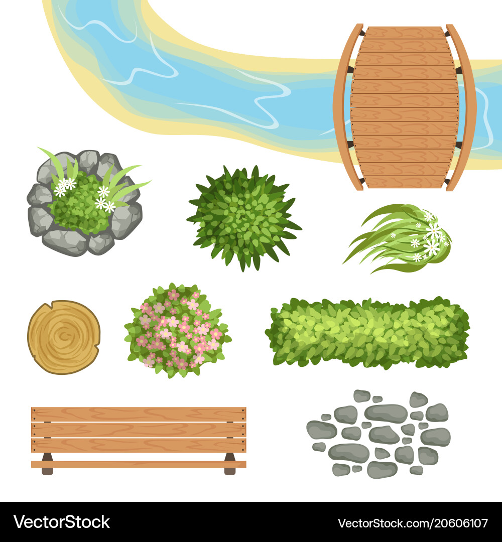 Landscape Elements Set Royalty Free Vector Image