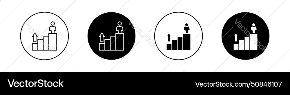 Personal development icon set human career growth Vector Image
