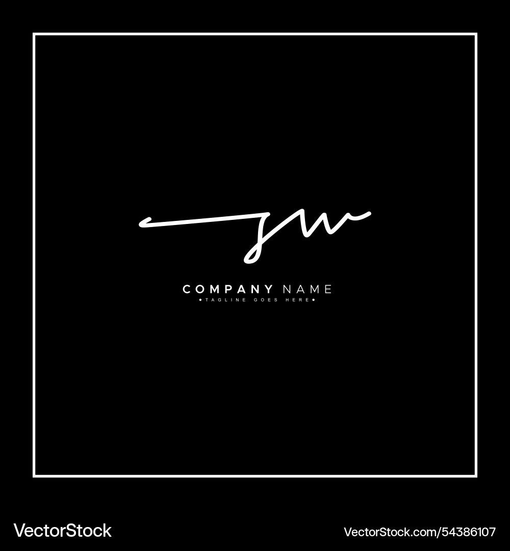 Sw initial letter signature logo template Vector Image
