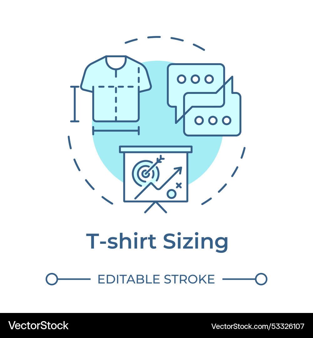 T-shirt sizing concept icon Royalty Free Vector Image