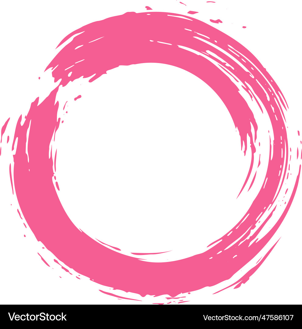 Zen pink circle brush stroke art logo design Vector Image