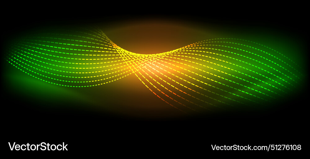 A green and yellow wave on black background Vector Image