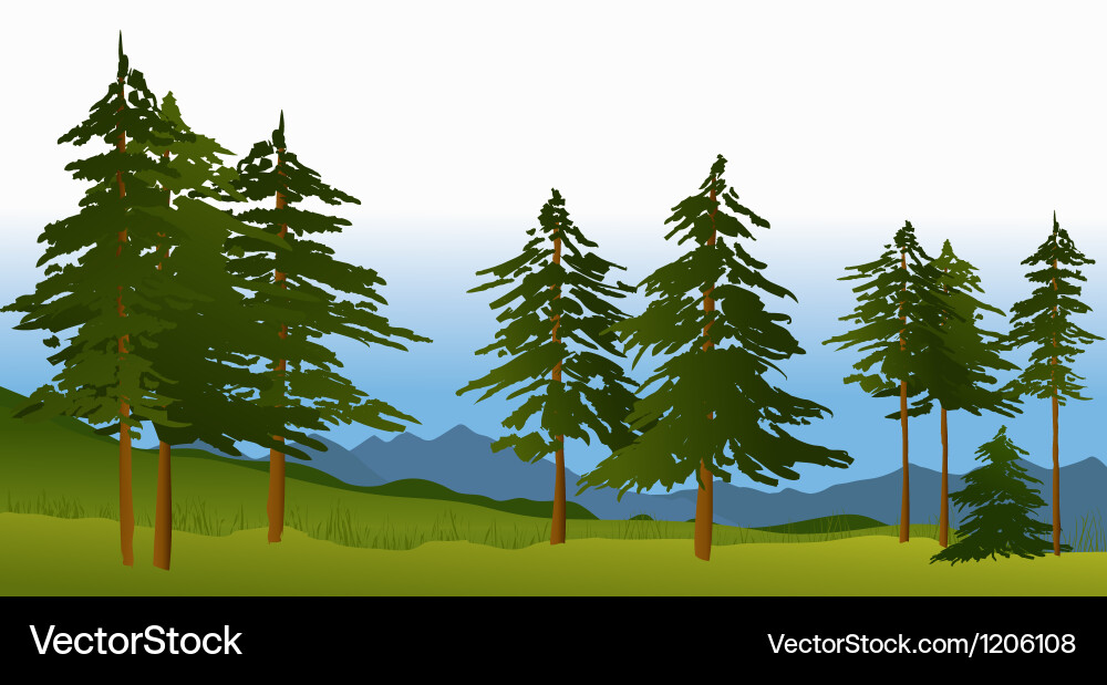 Cartoon Forest Landscape Royalty Free Vector Image