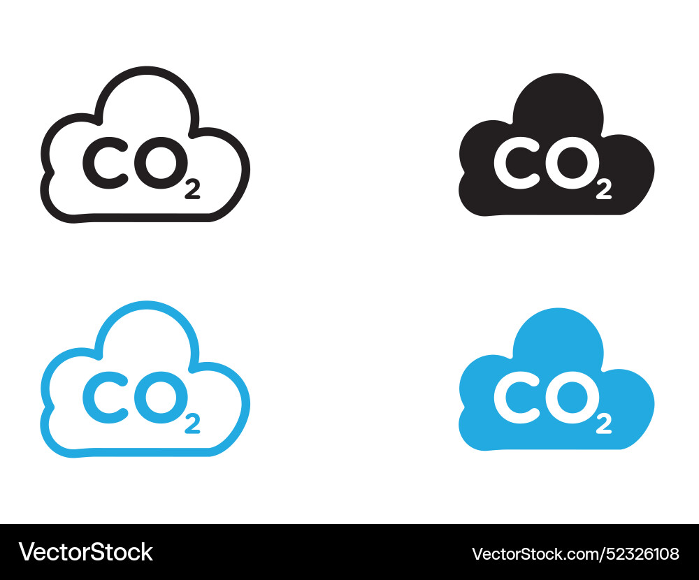Co2 gas carbon dioxide icon black and white Vector Image