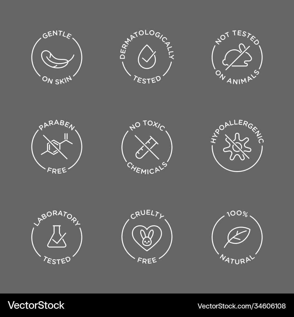 Cosmetics round isolated product icon set Vector Image