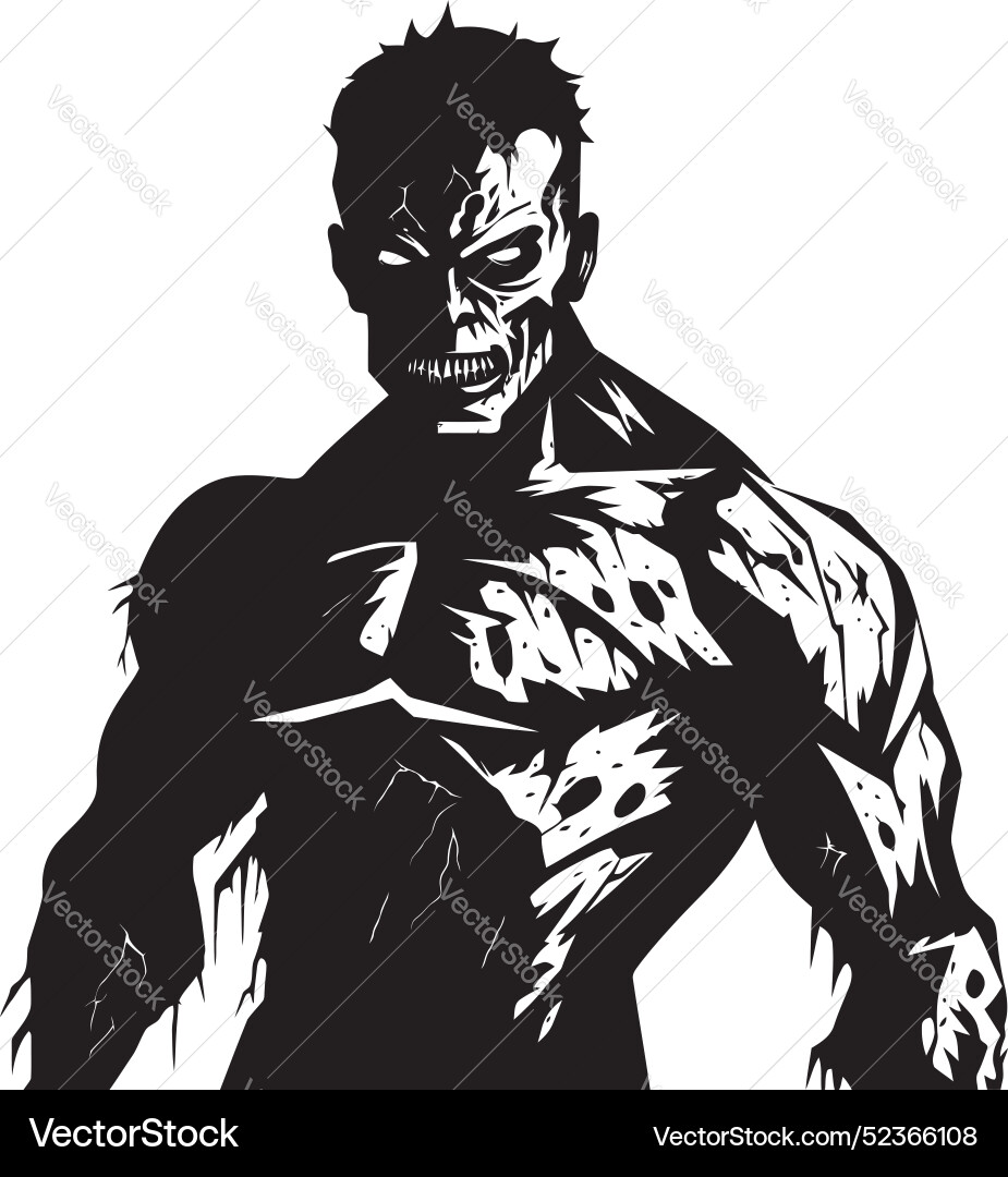 Decayed fitness corpse logo muscle massacre Vector Image
