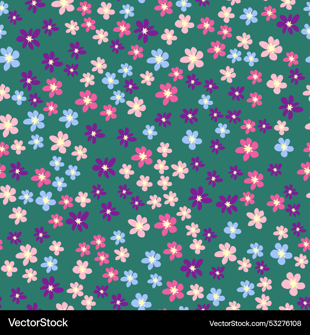 Ditsy floral seamless pattern flowers and stars Vector Image