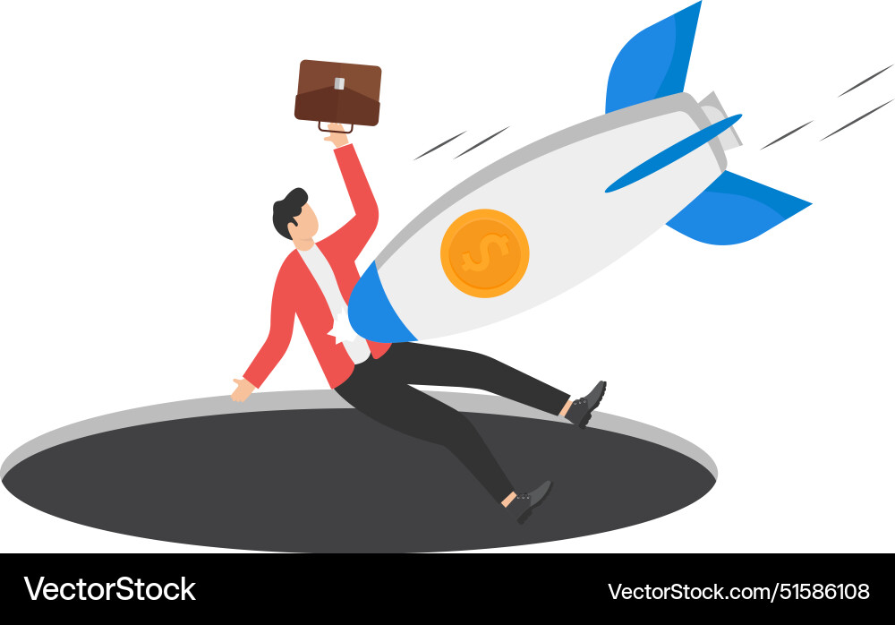Fail entrepreneur and startup failure risk bankru Vector Image