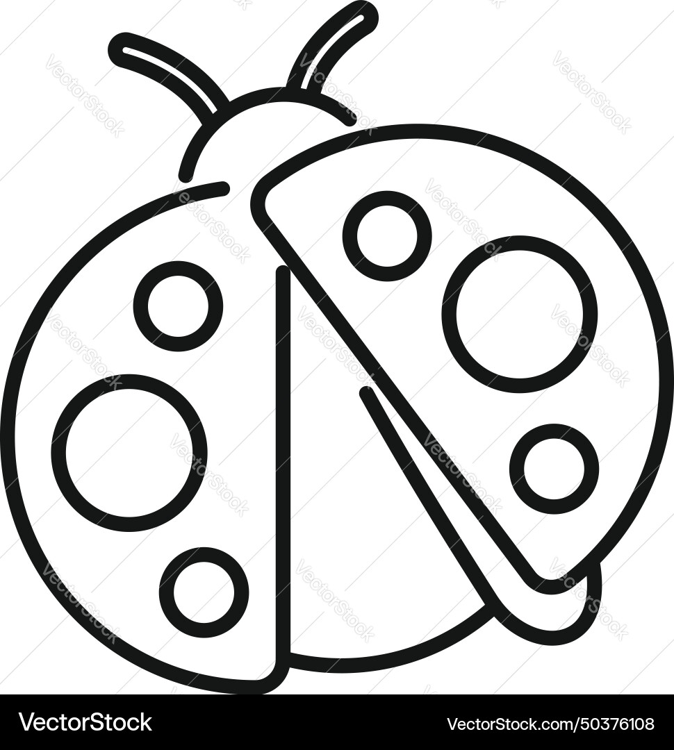 Insect bug icon outline baby flower summer Vector Image