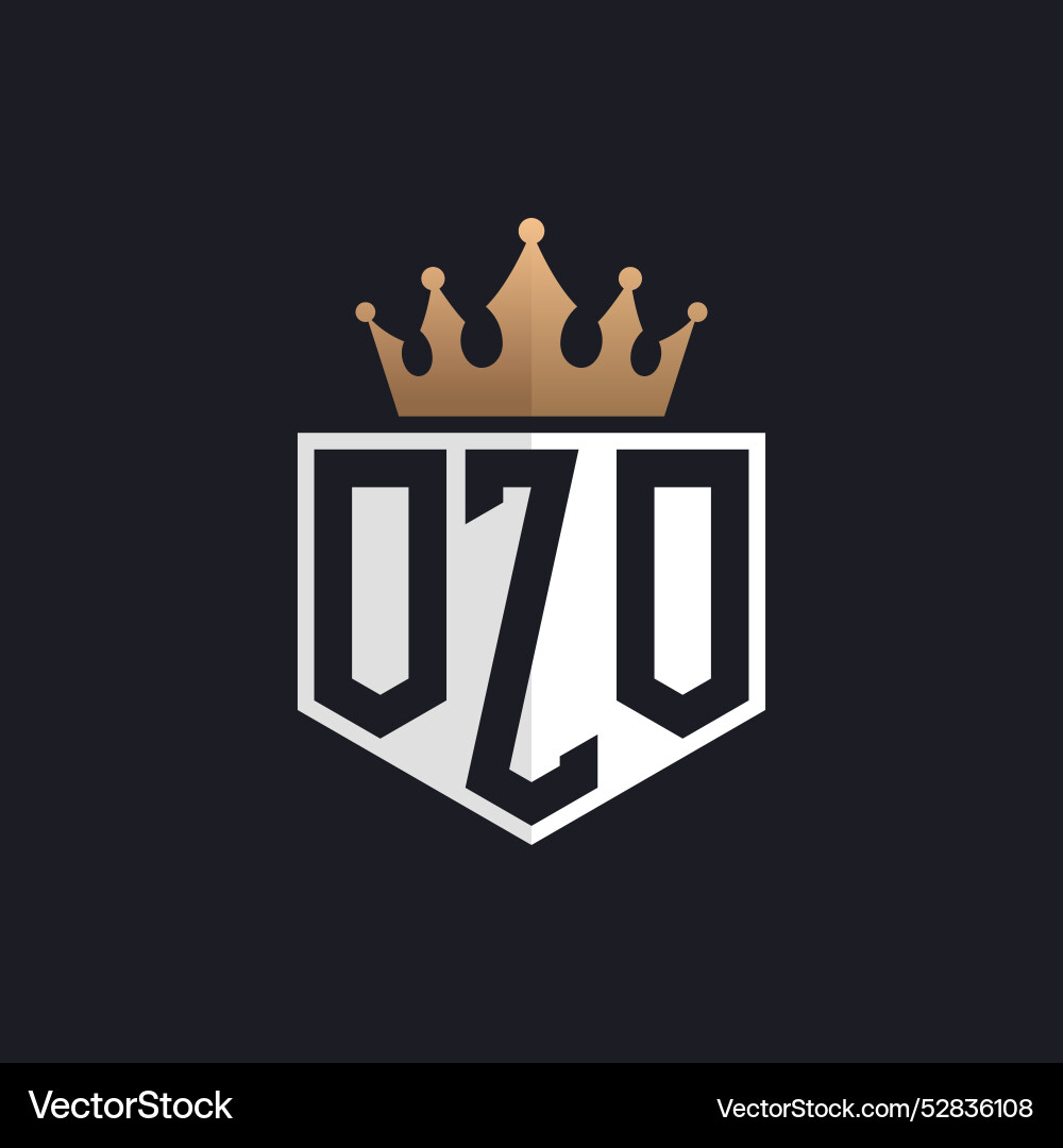 Luxury ozo logo with crown elegant initials Vector Image