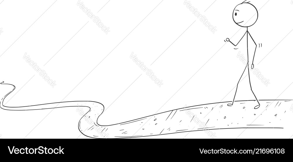 Man Walking on Infinity Path Royalty Free Vector Image