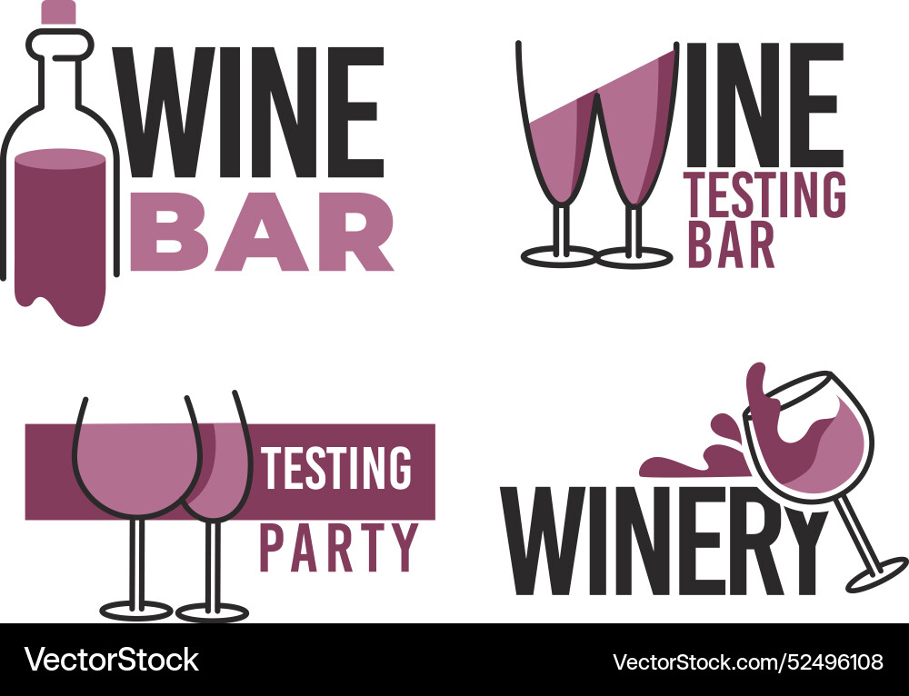 Modern wine bar logo design Royalty Free Vector Image
