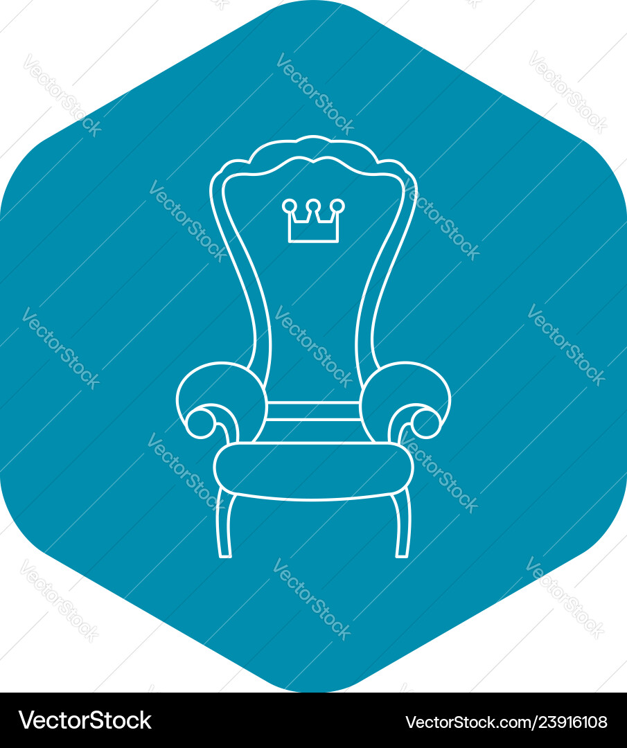 Royal throne icon outline style Royalty Free Vector Image