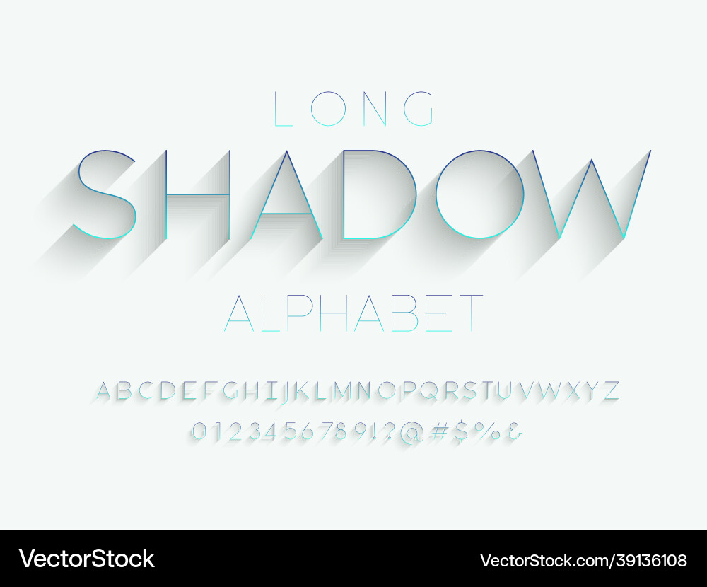 Shadow display font Royalty Free Vector Image - VectorStock