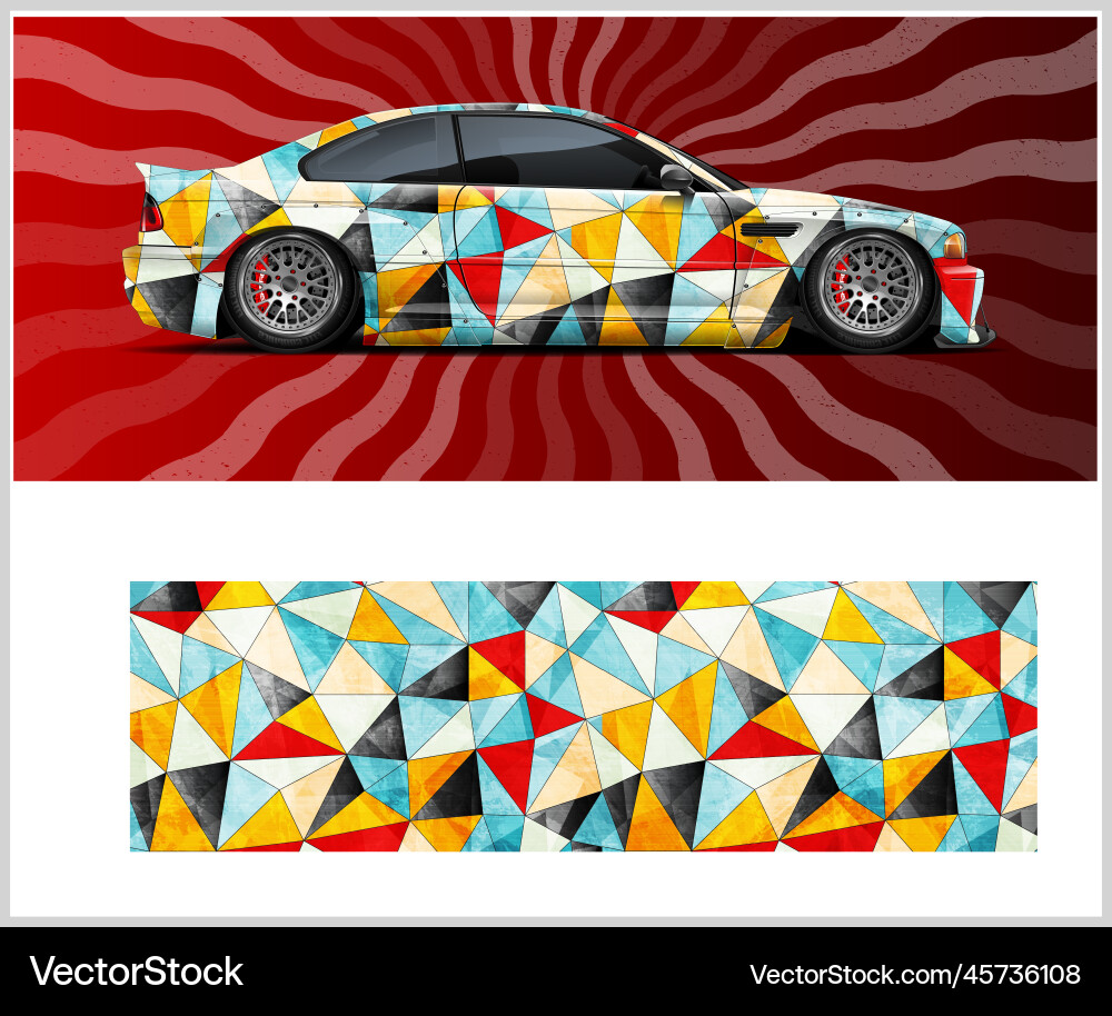 Vinyl vehicle wrap sticker design Royalty Free Vector Image