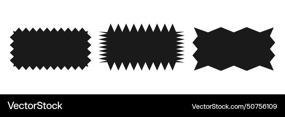 A set of uneven zigzag rectangular shapes Vector Image