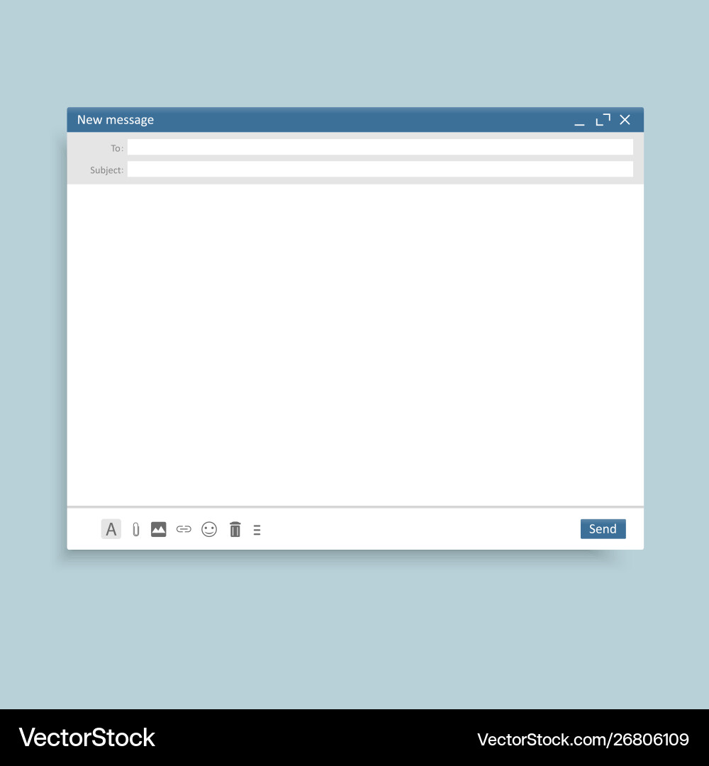 Email window interface template mail message Vector Image