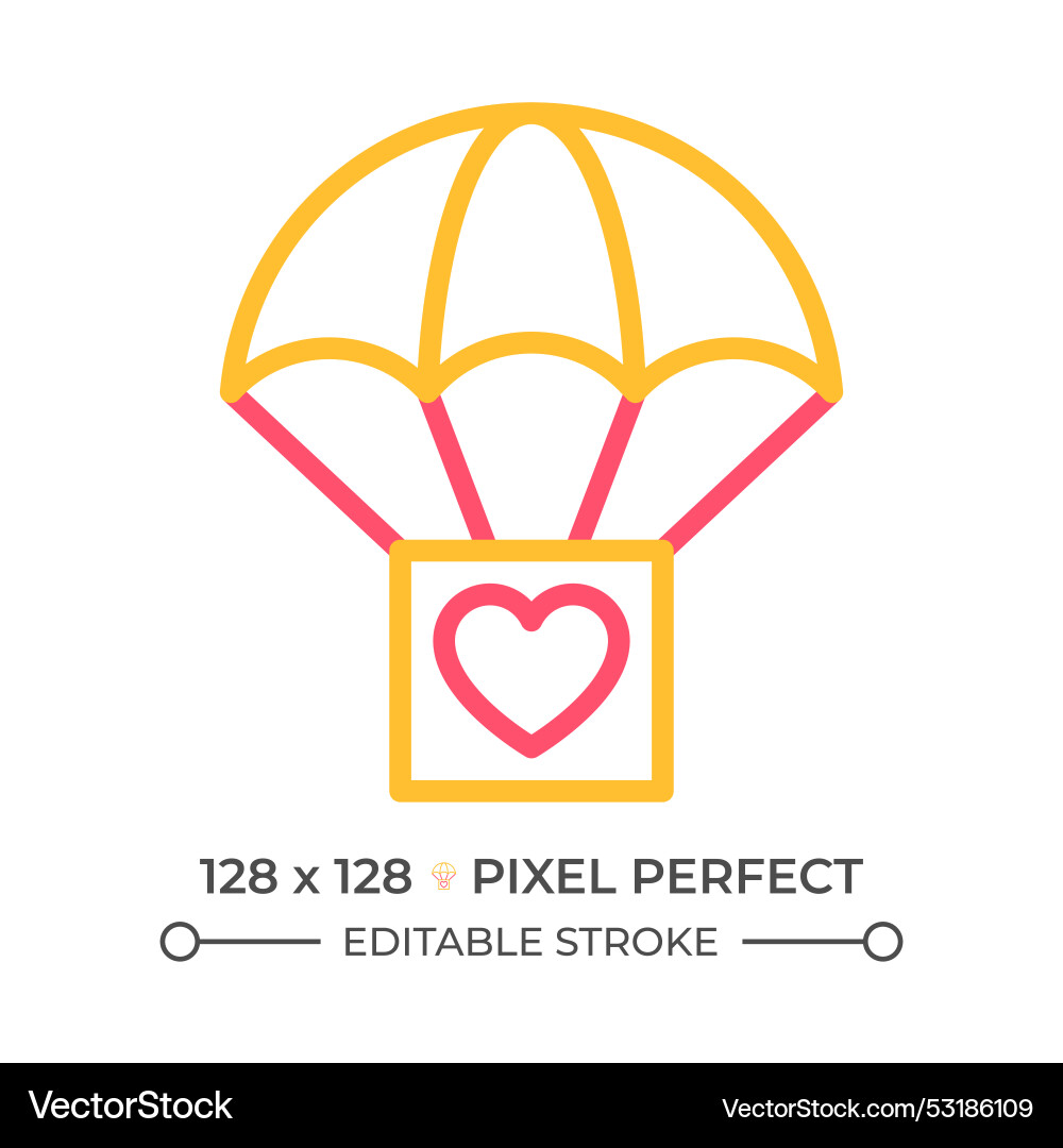 Humanitarian aid two color line icon Royalty Free Vector