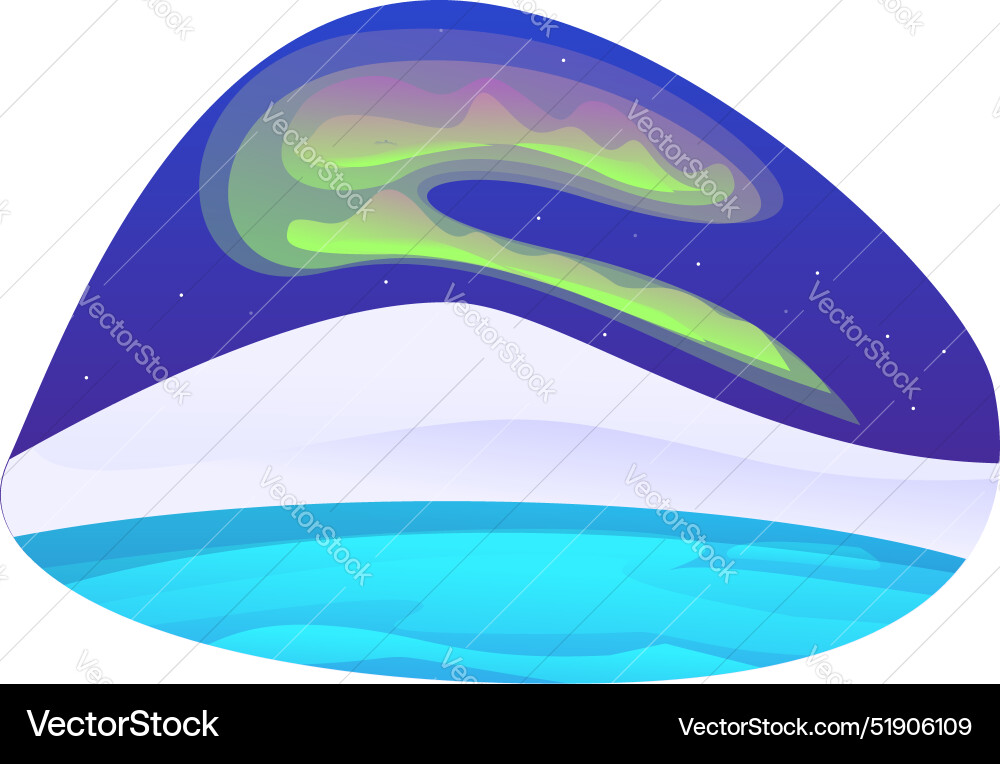 Northern lights shimmering over snowy mountain Vector Image