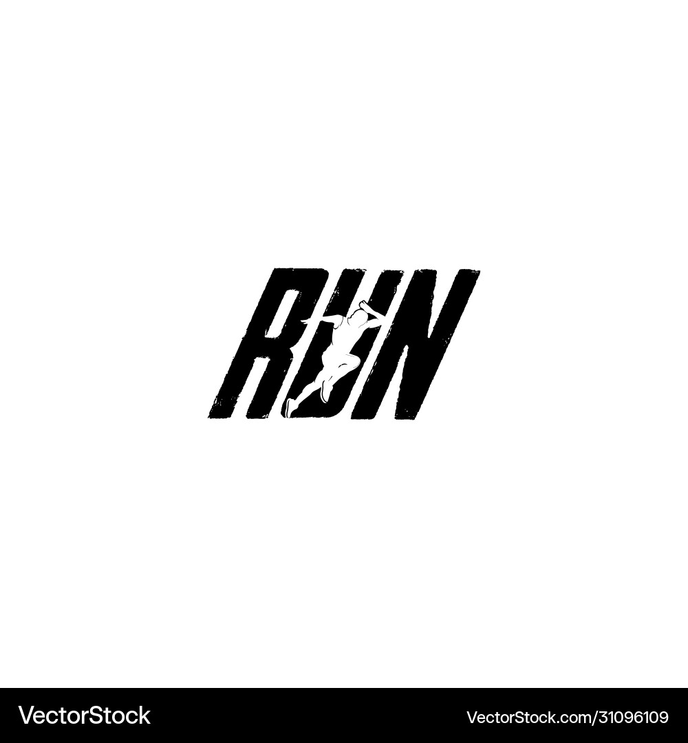 Run typo logo Royalty Free Vector Image - VectorStock