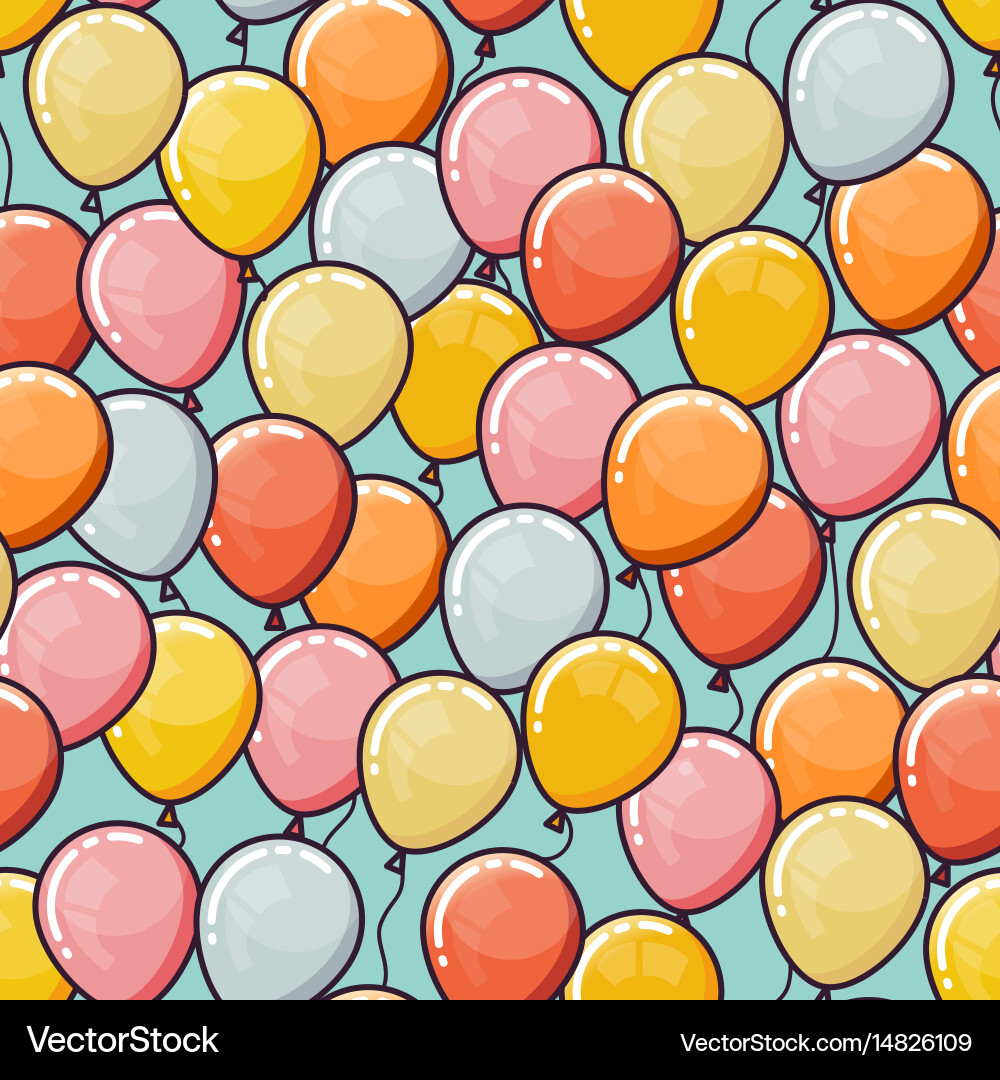 Seamless pattern with balloons Royalty Free Vector Image