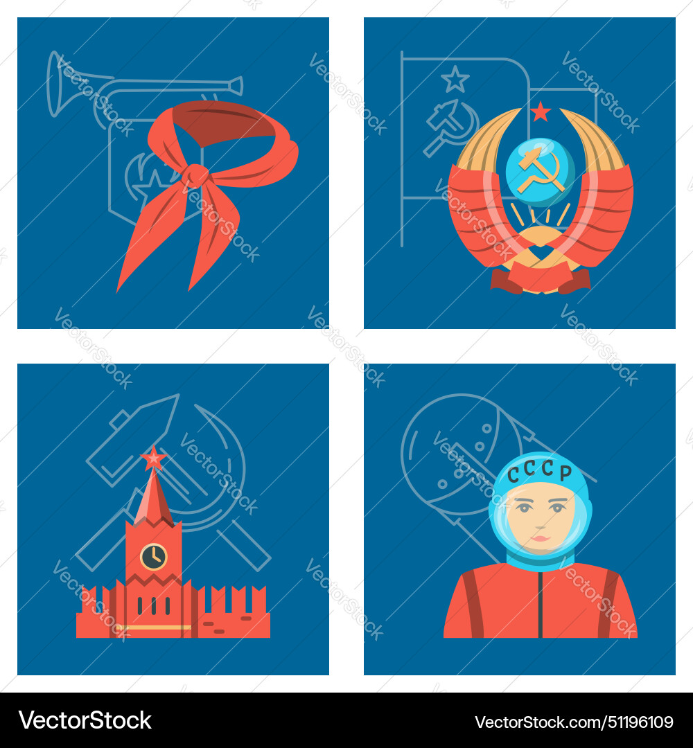 Soviet union poster with ussr symbolics Royalty Free Vector