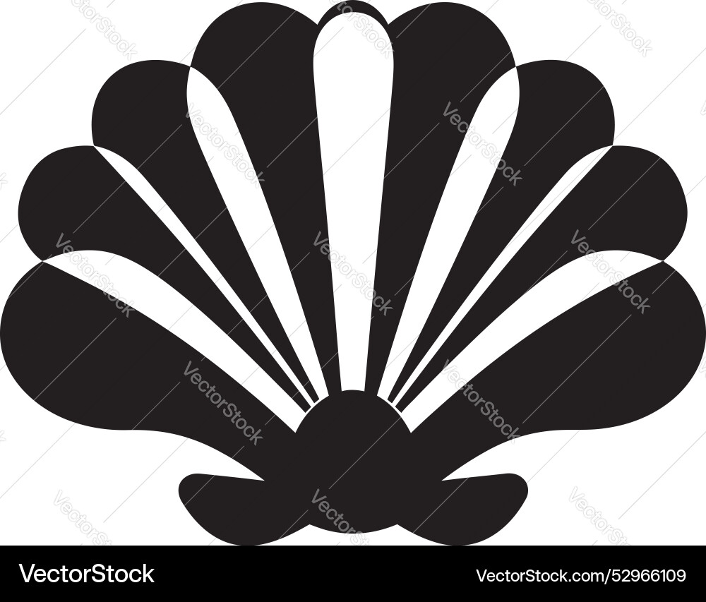 Tidal elegance revealed logo icon shellfish Vector Image