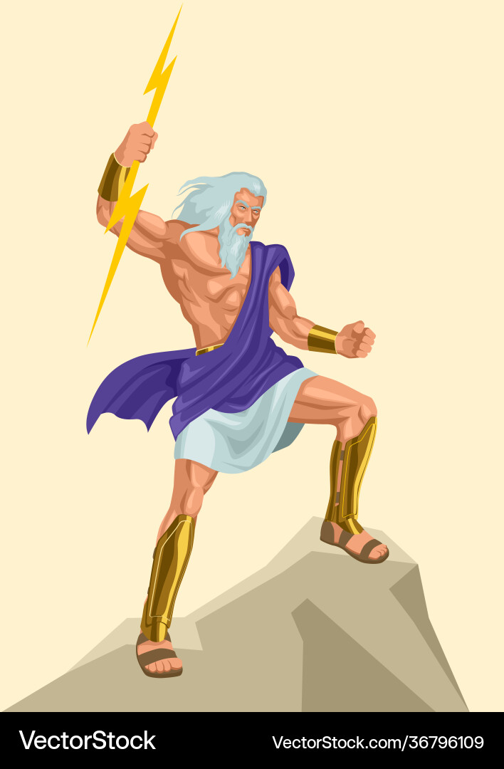 Zeus father gods and men Royalty Free Vector Image